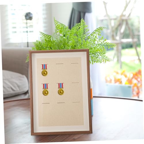 Medal Photo Frame Display Case Frames Lapel Pin Holder Portrait Picture Frame Medal Picture Frame Match Medal Frame Display Picture Holder Pin Display Board Wooden Coffee LIFKICH