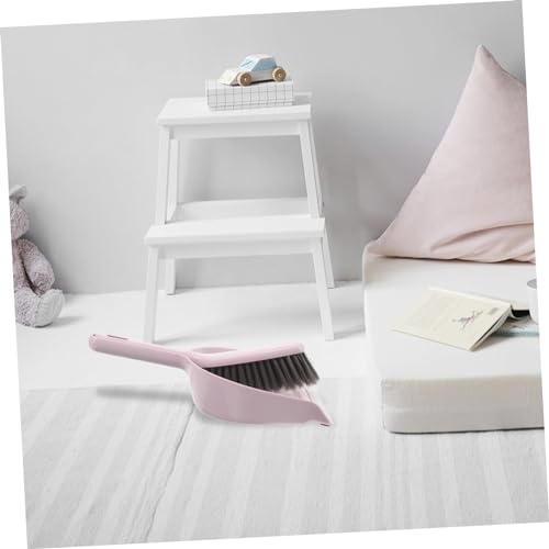 MOLUCKFU 1 Set Mini Dustpan Brush Straw Broom Table Brooms Dustpan Broom and Dustpan Desktop Brooms and Desktop Dust Pan Mini Dust Pan Garbage Desk Cleaning Dustpan Small Dustpan Pp Pink