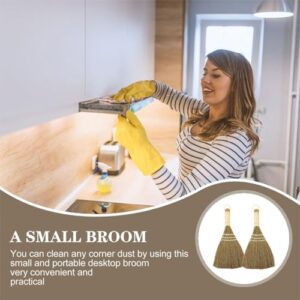 Unomor 3pcs Kitchen Cleaning Broom Handle Home Table Whisk Brooms Desk Brooms Supplies Mini Desktop Dust Broom Whisk Broom for Car Small Whisk Broom Hand Whisk Broom Tool Sweep Miscanthus