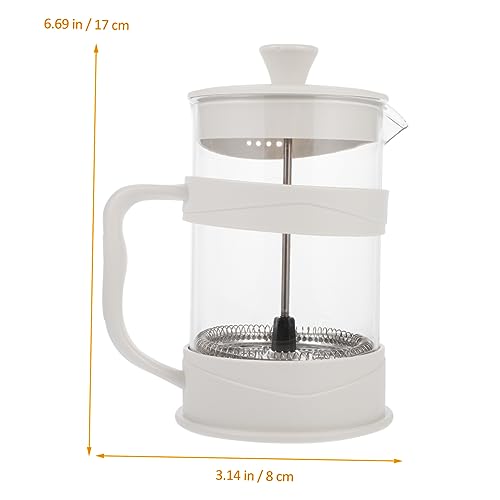 BIUDECO Coffee Pot Coffee Machine Press Coffee Espresso Machine Beverage Pot Filter Travel Coffee Press Coffee Carafe Juice Pitchers Water Jug Tea Maker White Glass