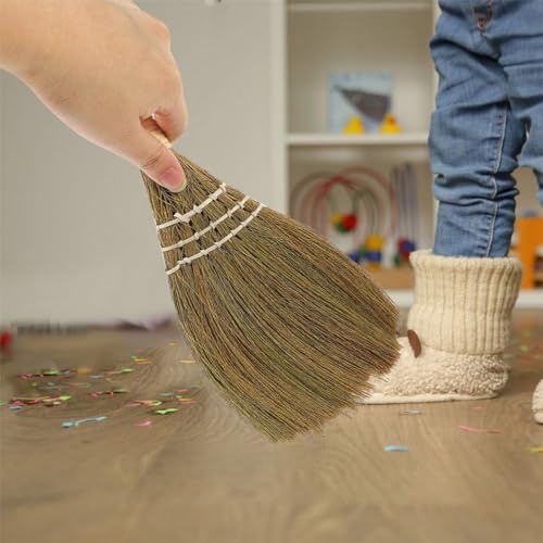 Unomor 3pcs Kitchen Cleaning Broom Handle Home Table Whisk Brooms Desk Brooms Supplies Mini Desktop Dust Broom Whisk Broom for Car Small Whisk Broom Hand Whisk Broom Tool Sweep Miscanthus