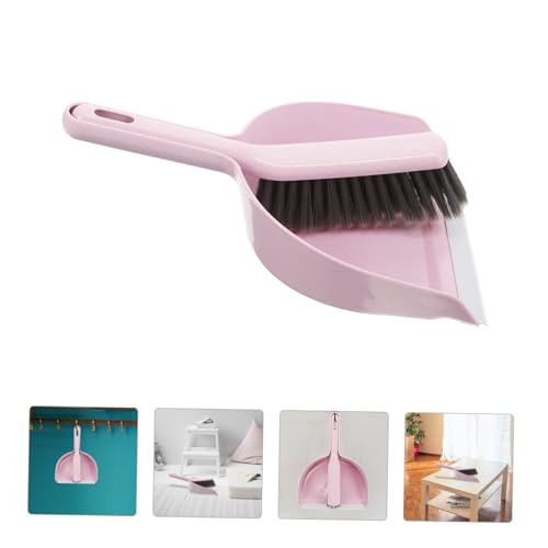 MOLUCKFU 1 Set Mini Dustpan Brush Straw Broom Table Brooms Dustpan Broom and Dustpan Desktop Brooms and Desktop Dust Pan Mini Dust Pan Garbage Desk Cleaning Dustpan Small Dustpan Pp Pink