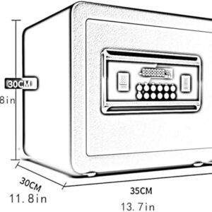 Security, LCD Display Safe Safety Furniture Built-in Alarm Wall Fixed Installation Digital Key Safe Cabinet Safe For ID Papers, A4 Documents, Laptop Computers, Jewels 35 * 30 * 30cm-1