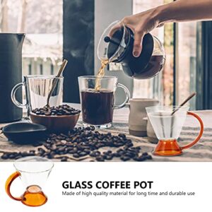 VINTORKY Coffee Pot Clear Tea Kettle Tea Mug Coffee Filter Cup Tea Cup with Lid Coffee Cups with Lids Pitcher with Lid Stainless Coffee Mug Espresso Machine Coffee Concentrate White Glass