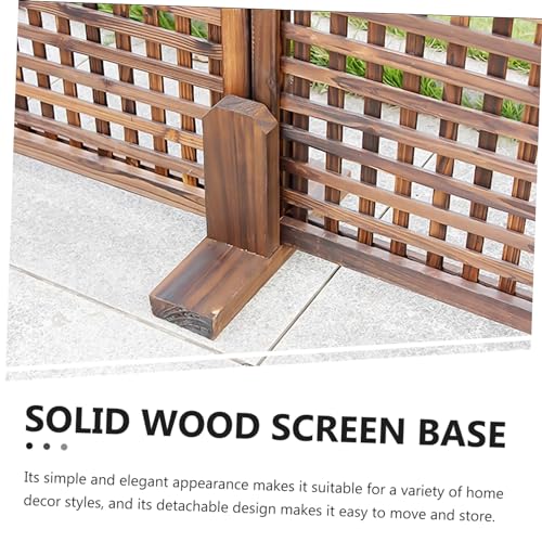 MOBUTOFU Solid Wood Screen Base Fences Room Partition Support Brackets Garden Border Edging Folding Room Divider Stand Room Partition Support Bases Household Divider Stand Fence Base Wooden