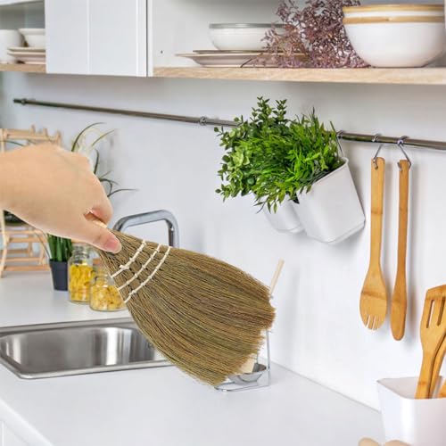 Unomor 3pcs Kitchen Cleaning Broom Handle Home Table Whisk Brooms Desk Brooms Supplies Mini Desktop Dust Broom Whisk Broom for Car Small Whisk Broom Hand Whisk Broom Tool Sweep Miscanthus