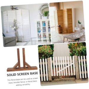 MOBUTOFU Solid Wood Screen Base Fences Room Partition Support Brackets Garden Border Edging Folding Room Divider Stand Room Partition Support Bases Household Divider Stand Fence Base Wooden