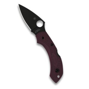 spyderco dragonfly 2 plainedge knife - built and designed for everyday carry tasks - 2.28-inch blade length, micro-melt pd1 steel, burgundy frn handle - c28bgbkp2