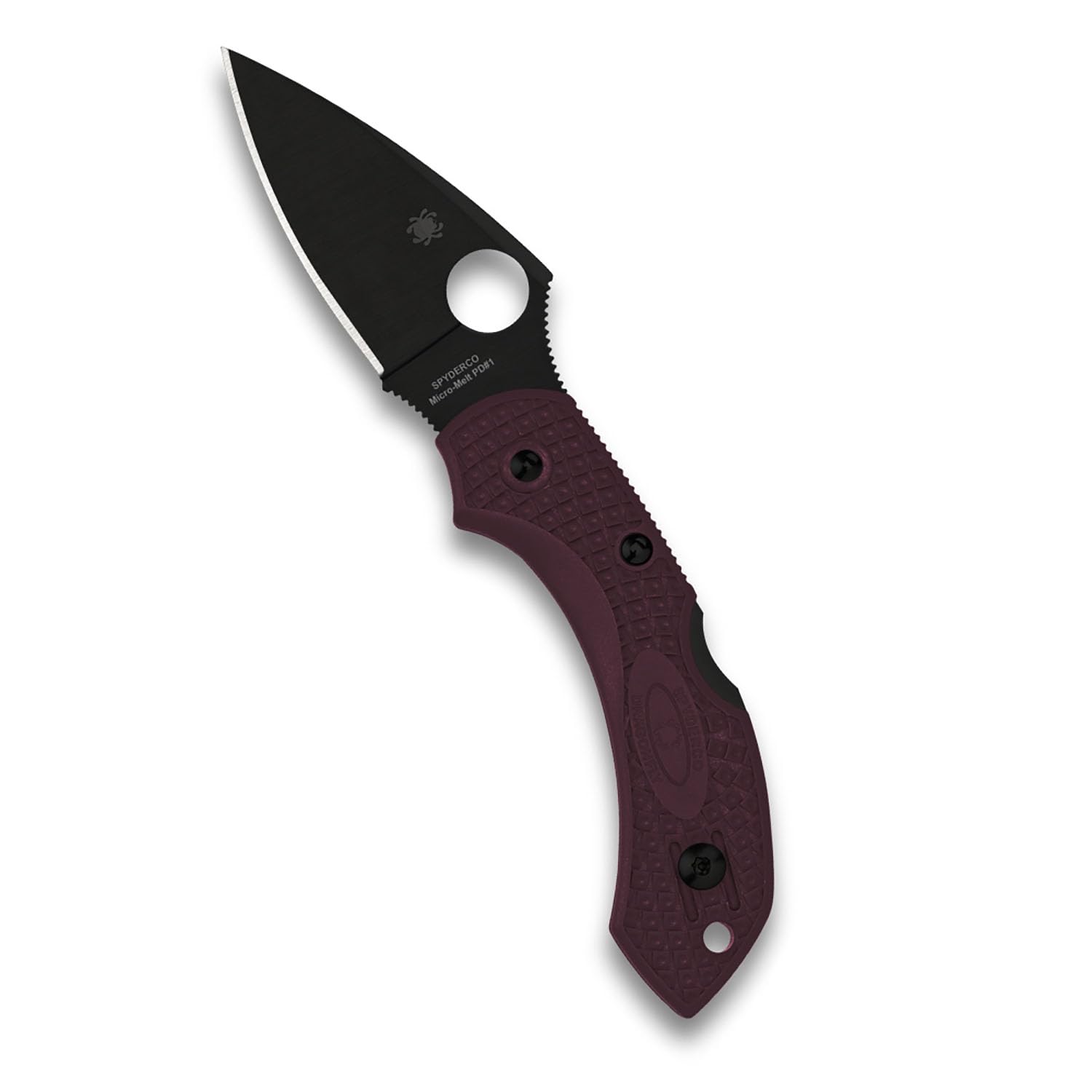 Spyderco Dragonfly 2 PlainEdge Knife - Built and Designed for Everyday Carry Tasks - 2.28-Inch Blade Length, Micro-Melt PD1 Steel, Burgundy FRN Handle - C28BGBKP2