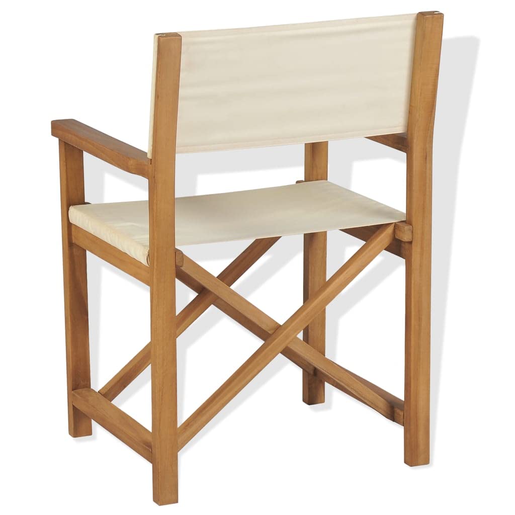 GROSERY Folding Director's Chairs 2 pcs Solid Teak Wood,Teak Directors Chair Set of 2 Stylish and Durable for Indoor and Outdoor Use Outdoor Seating, Outdoor Chairs, Patio Furniture