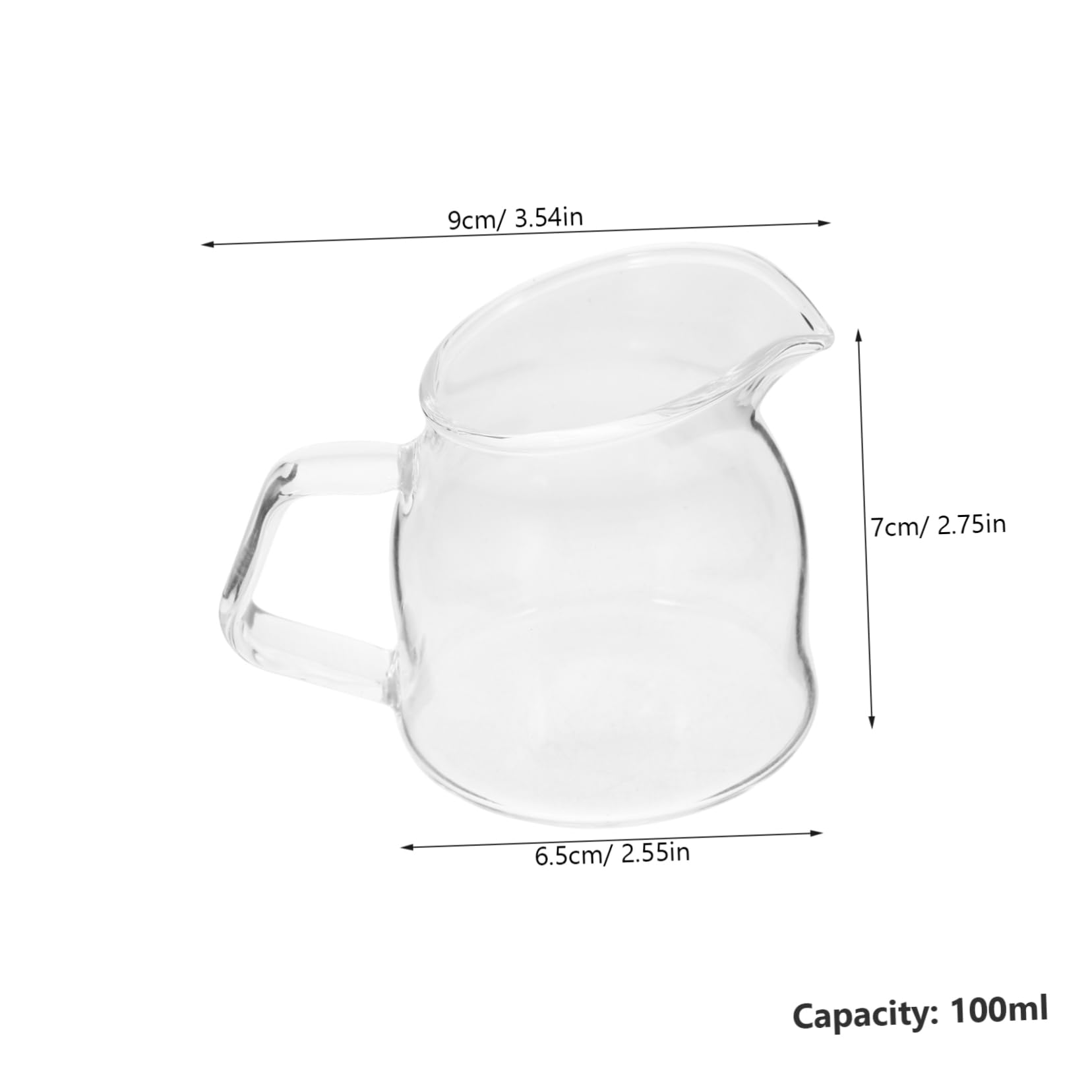 NAMOARLY Milk Cup Clear Mugs Coffee Kettle Coffee Can Coffee Pitcher Cups Coffee Mugs Sauce Containers Coffee Pod Maker Creamer Coffee Hutch Water Cup Milk Pourer Tea Mug Glass Transparent