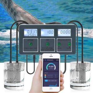 wrobelax water quality tester monitor, wifi smart 8 in 1 ph meter data logger temp tds salinity s.g. ec orp high precise analyzer for water sources, aquarium, hydroponics