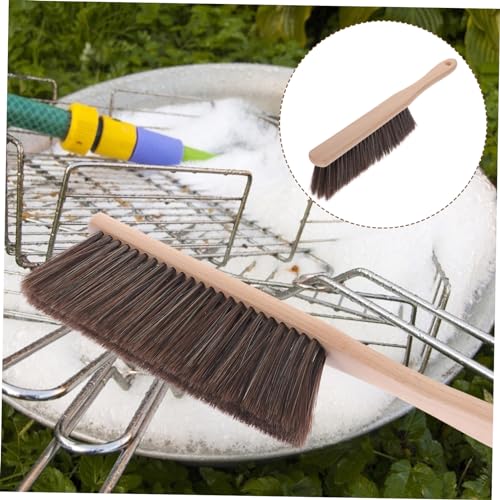 MOLUCKFU BBQ Mesh Brush Whisk Brooms Carpet Cleaning Brush Cleaning Brushes for Household Use Sweeping Bed Brush Clothes Cleaning Brush Blanket Brush Fireplace Broom Replacement Wooden