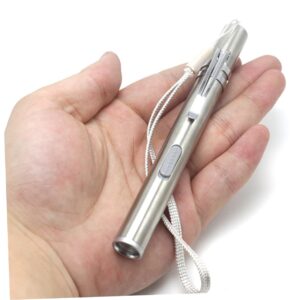 ULTECHNOVO LED Pen Light Pocket Flashlight LED Flashlight Handheld Flashlight Hiking Flashlight Camping Flashlight USB Charging Flashlight Penlights for Nurses Medical Pen Light Silver