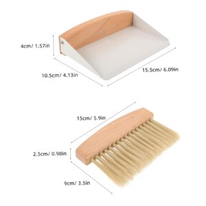 Amosfun 1 Set Small Broom Dustpan Car Desk Miniature Painting Brushes Car Cleaner Handheld Mini Broom Cleaning Tool for Desk Child Desk Cleaning Supplies Small Table Broom Nylon White