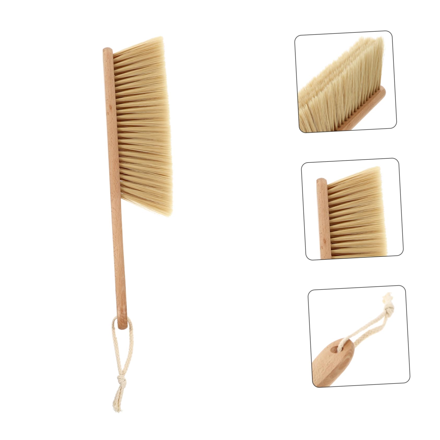 SEWOART 1pc Cleaning Brush Hand Sweeper Brush Bristles Dusting Brush Carpet Broom Drafting Brush Duster Brush Cleaning Broom Brooms Household Cleaning Bed Broom Soft Brush Home Khaki Wood