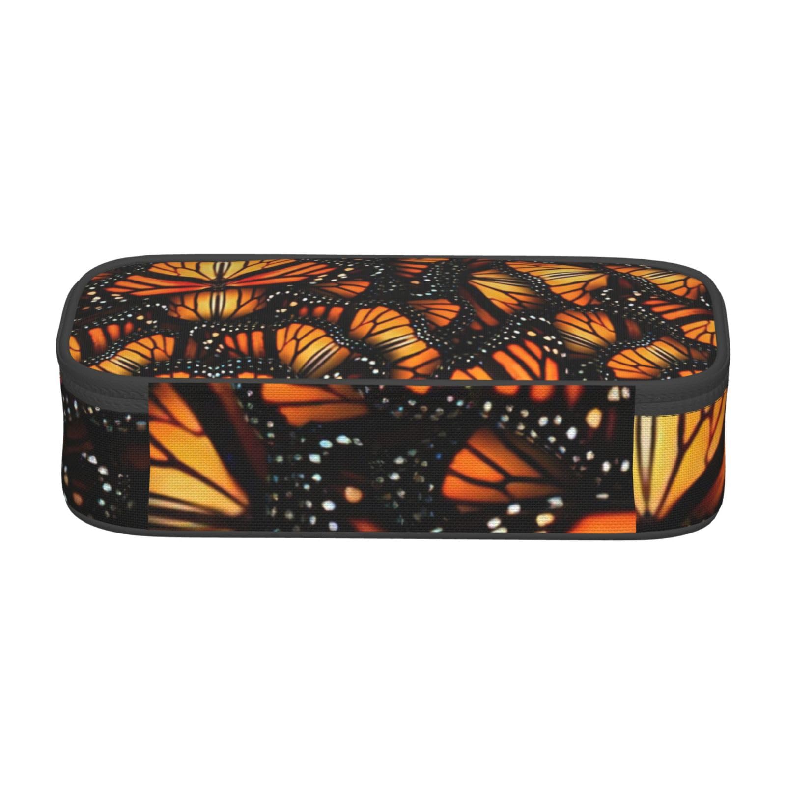 Heaps Of Orange Monarch Butterflies Print Pencil Case Large Capacity Pencil Pouch Big Pen Case Pen Bag Office Pencil Bag Makeup Bag