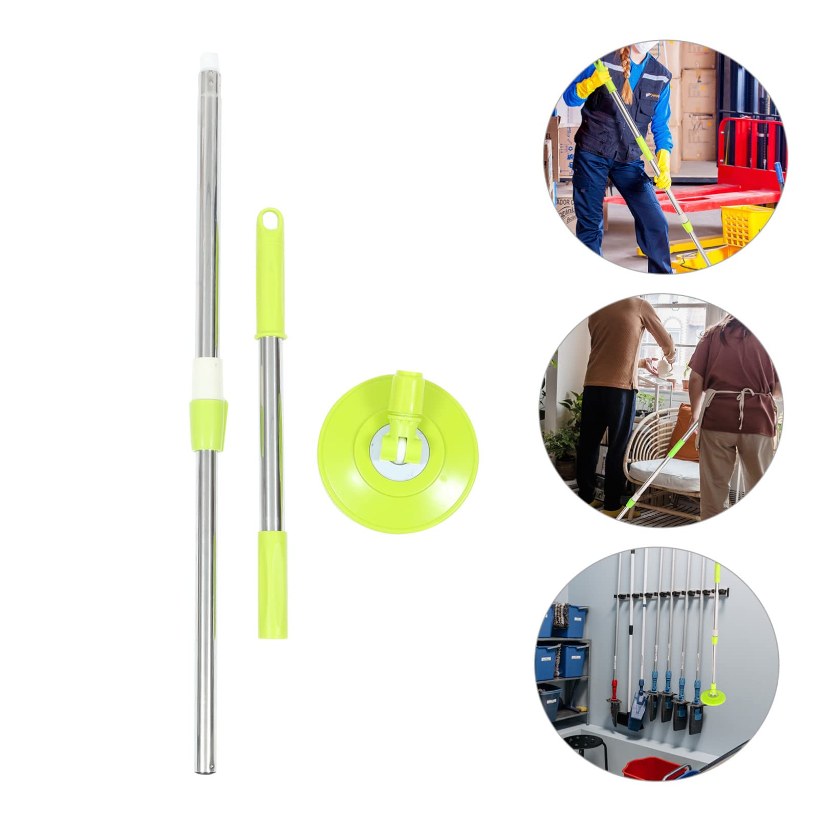 Outanaya 1 Set Mop Pole Rotating Mop Accessory Rod Mopping Replacement Rotating Commercial Mop Handle Mop Rod Mop Handle Replacement Floor Cleaner Mop Rotating Mop Part Pole Green Plastic