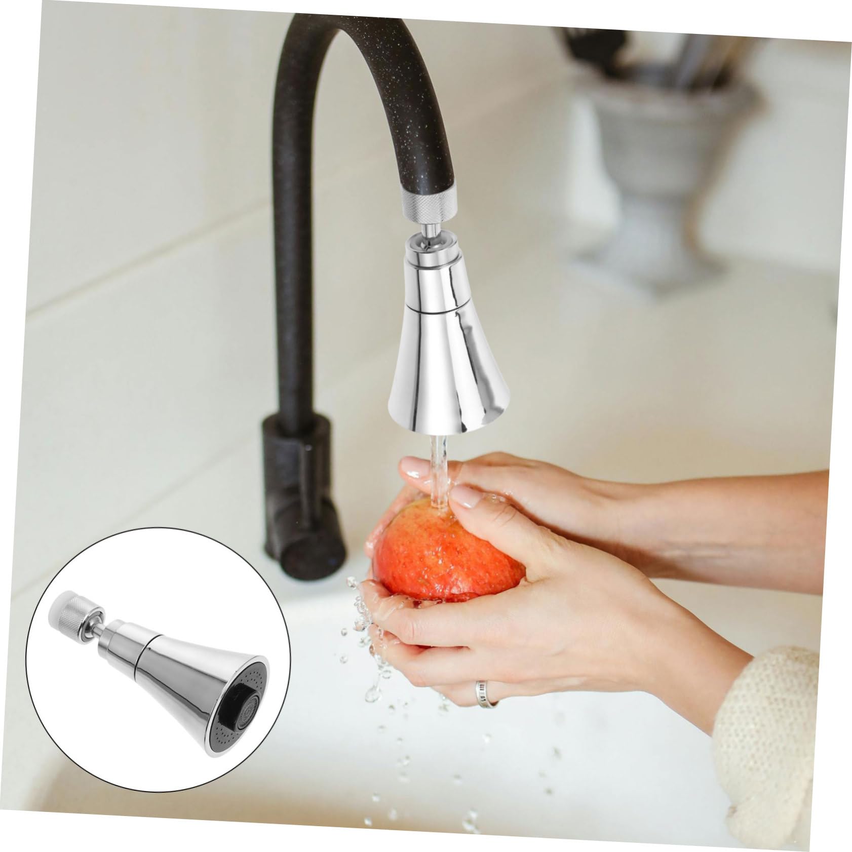 1 Set Booster Faucet Convenient Faucet Head Kitchen Tap Sprayer Sturdy Faucet Extender Jets for Bathtub Kitchen Faucet Extender Faucet Supply Rotated Faucet Head Abs Silver Gadpiparty