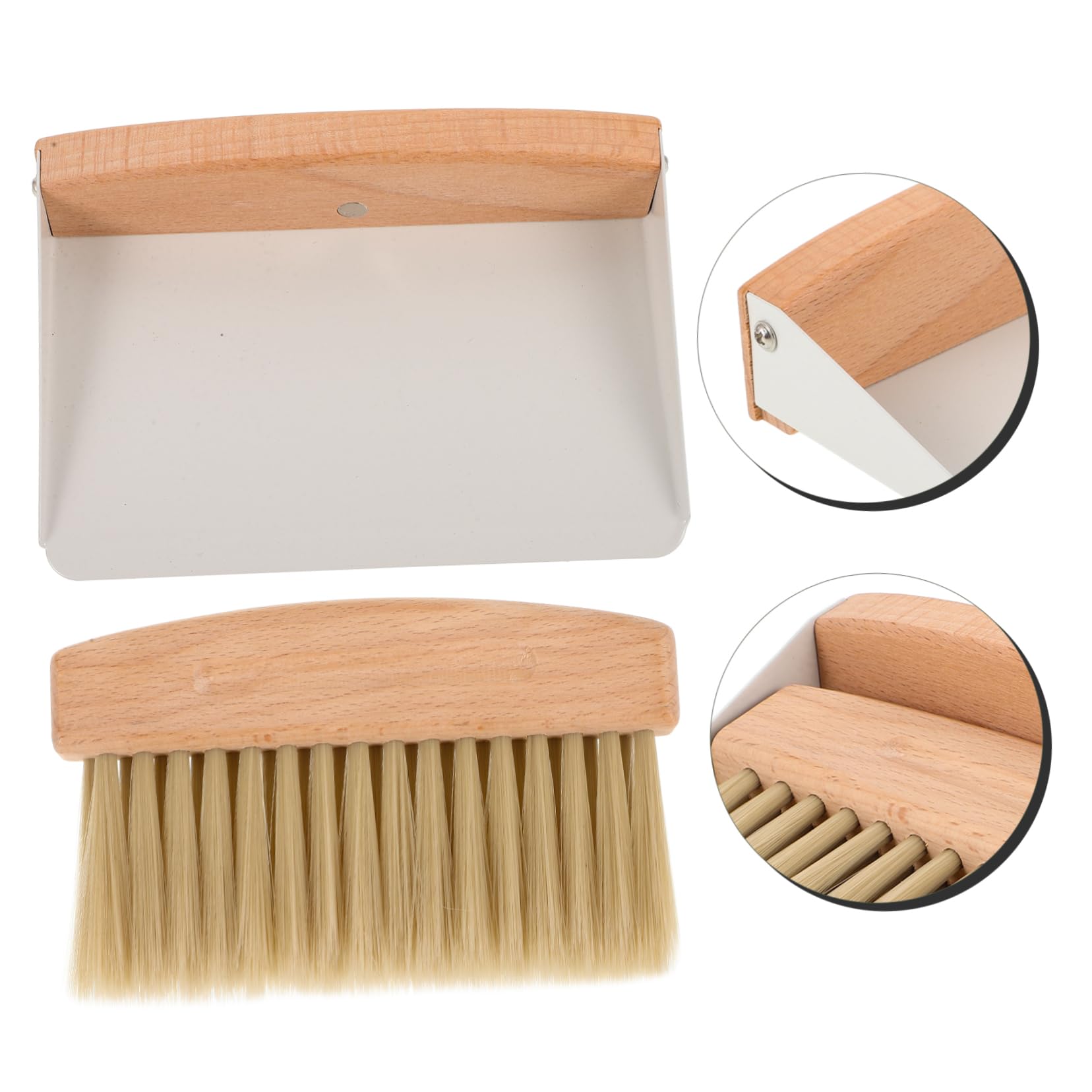 Amosfun 1 Set Small Broom Dustpan Car Desk Miniature Painting Brushes Car Cleaner Handheld Mini Broom Cleaning Tool for Desk Child Desk Cleaning Supplies Small Table Broom Nylon White