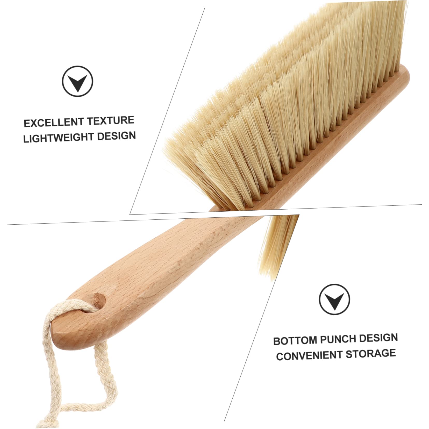 SEWOART 1pc Cleaning Brush Hand Sweeper Brush Bristles Dusting Brush Carpet Broom Drafting Brush Duster Brush Cleaning Broom Brooms Household Cleaning Bed Broom Soft Brush Home Khaki Wood