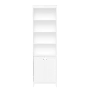 Prepac Yaletown Bookcase with Doors, White Storage Cabinet with Doors and Shelves, Accent Cabinet 23.75" W x 79.50" H x 12.25" D, WSBR-2310-1