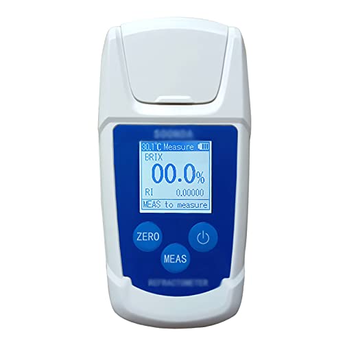 Pocket Refractometer, High Accuracy Portable Refractive Index Tester, 0-55% Measurement Range, 10-40℃ Temperature Compensation, 0.1% Resolution and 0.2% Brix Accuracy, for Measuring Sugar Content