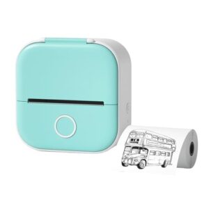 snapprint portable printer, printpod, portable print pod with 1 rolls paper, mini photo sticker printer, print pod, mini sticker portable printer for school, print pods printer for pictures(green)