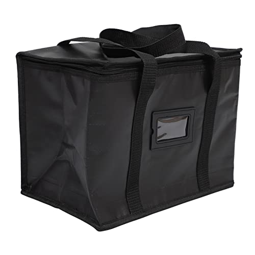 GRIRIW Insulation Bags Large Insulated Food Bag Foldable Shopping Bag Foldable Grocery Bags Restaurant Insulated Bag Foldable Lunch Bag Insulated Food Carrier Bag Cooler Bag Woven Black