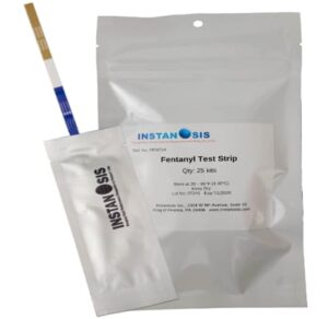 instanosis inc. fentanyl test strips, 25 count, made in usa, 10x more sensitive - for harm reduction & forensic investigation