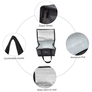 NAMOARLY Insulation Bags Large Insulated Food Bag Food Bag Shopping Cart Bags for Groceries Jumbo Insulated Bag Insulated Food Carrier Bag Cooler Bag Foldable Lunch Bag Black Woven