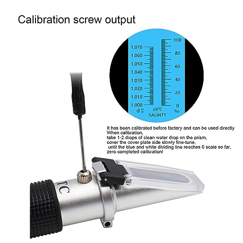 Handheld Salinity Refractometer For Aquarium 0 To Salinometer Portable SeaWater Concentration Tester Meter ATC