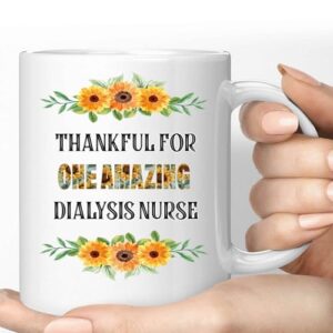 gift design thanksgiving gift for dialysis nurse - appreciate with turkey and stethoscope - 11 oz white ceramic coffee mug