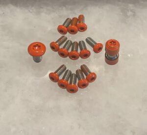 orange titanium thumb stud w/stainless torx screws for cold steel recon 1 knife