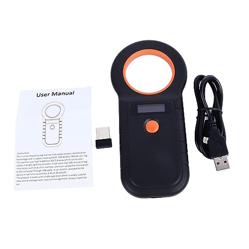 Pet Chip ID Scanner, Black Handheld Efficient Animal Tag Scanner for Dogs Cats