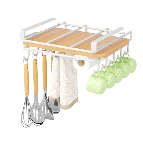 NTCLHFXU Space Saving Kitchen Storage Rack Convenient Hangings Rack Efficient Storage for Cutting Board and Mugs