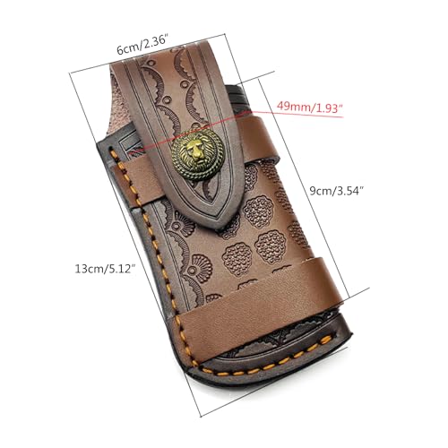 Convenient Foldable Pouches Leather Folding Sheath Accessories Suitable For 9x4.9cm