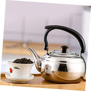 FELTECHELECTR Stainless Steel Teapot Espresso Machine Water Boiling Container Espresso Pitcher Coffee Kettle Travel Kettle Household Water Pot Stovetop Water Tea Kettle Camping Tea Kettle Silver