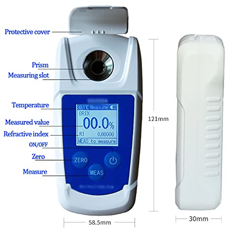 Pocket Refractometer, High Accuracy Portable Refractive Index Tester, 0-55% Measurement Range, 10-40℃ Temperature Compensation, 0.1% Resolution and 0.2% Brix Accuracy, for Measuring Sugar Content