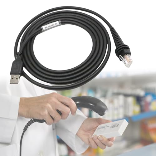 3Meter Long Barcode Scanner USB Cable for 1250G/1900G/1300G/1200G/1202G Enhances Performances Easy Connection