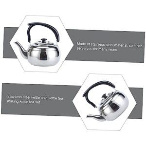 FELTECHELECTR Stainless Steel Teapot Espresso Machine Water Boiling Container Espresso Pitcher Coffee Kettle Travel Kettle Household Water Pot Stovetop Water Tea Kettle Camping Tea Kettle Silver