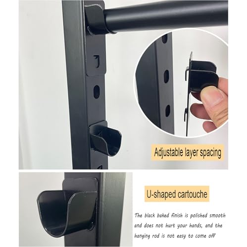 Black Metal Vinyl Holder Rack with 9 Adjustable Hanging Rod, Commercial Garage Wall Mounted Display Rack for Car Color Change Film/Window Film/Wallpaper/Fabric Roll Storage Organizer(30cm/11.8in)