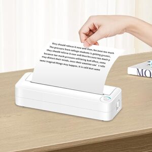 ANGGREK Thermal Printer, 2500mAh Battery Compact Design Inkless Printing Machine A4 Size High Compatibility for Home School Office