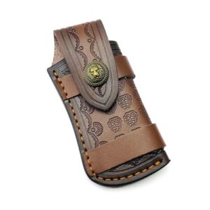 convenient foldable pouches leather folding sheath accessories suitable for 9x4.9cm