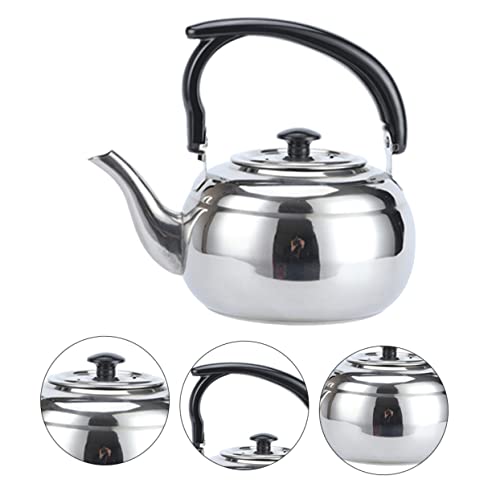 FELTECHELECTR Stainless Steel Teapot Espresso Machine Water Boiling Container Espresso Pitcher Coffee Kettle Travel Kettle Household Water Pot Stovetop Water Tea Kettle Camping Tea Kettle Silver