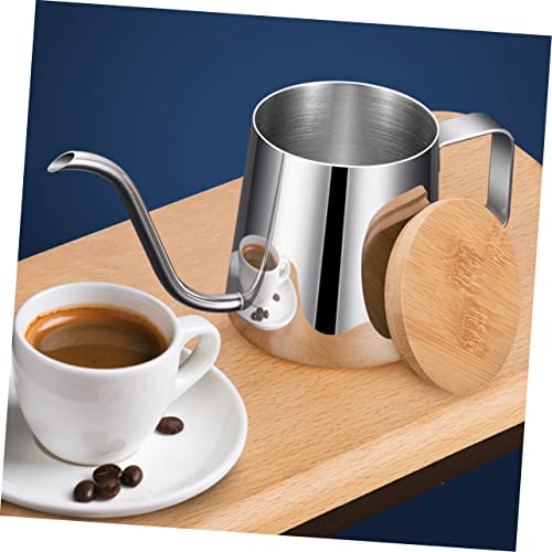 VINTORKY Coffee Pot Drip Kettle Stove Espresso Maker Espresso Coffee Machine Mini Teapot Stovetop Espresso Narrow Spout Pot Pouring Kettle Espresso Machine Stainless Steel Silver