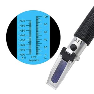 Sea Water Concentration Tester Meter Salinity Refractometer 0 To Salinometer 1.000-1.070 For Aquarium Portable