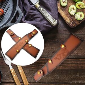 Leathers Straight Cutter Sleeve Pouches Leathers Sheath Belt Pockets Cutter Holder For Outdoor Camping BBQ Hunting