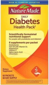 nature made diabetes health pack, pack of 1, 60 packets each pack