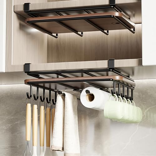 NTCLHFXU Space Saving Kitchen Storage Rack Convenient Hangings Rack Efficient Storage for Cutting Board and Mugs